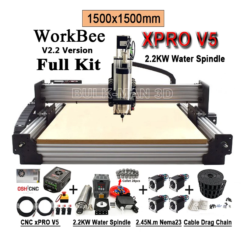 1515 Workbee Cnc Router With Xprov5 Grbl Controller With 2.2kw Water ...