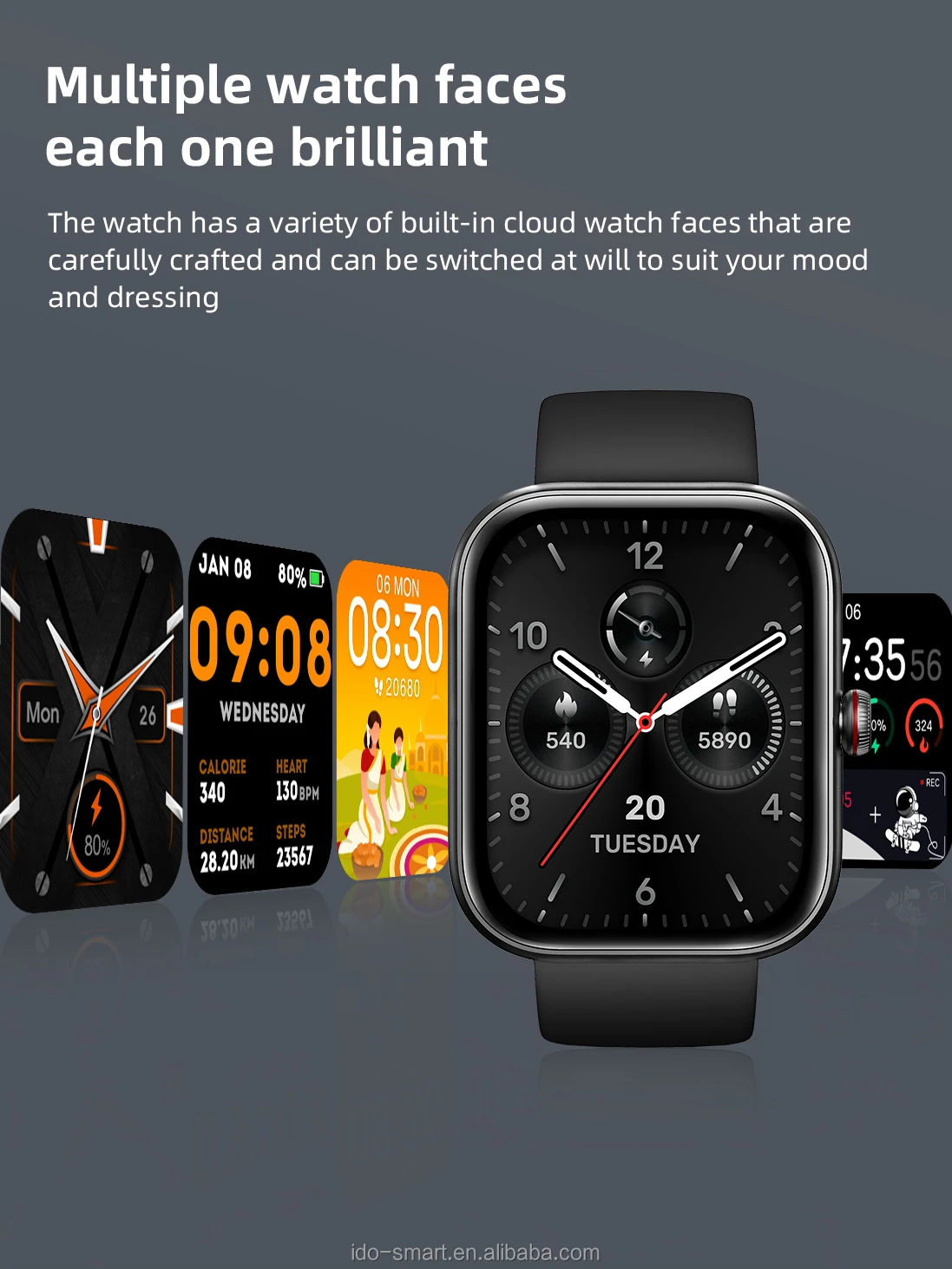 New IDW20 Waterproof Smartwatch IP68 with 1.91” TFT Screen, Health ...