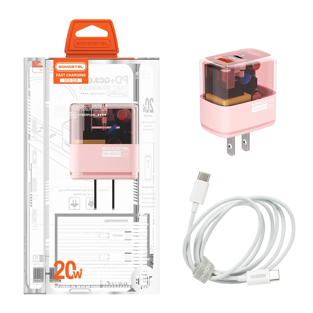 SOMOSTEL Tecnologia Cargadores Para Celular Carga Rapida SMS-Q37 PD+QC3 ...