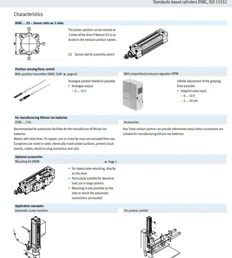 Iso Standard Dsbc-125-200-ppva-n3 1804963 Cylinder Festo Multi ...