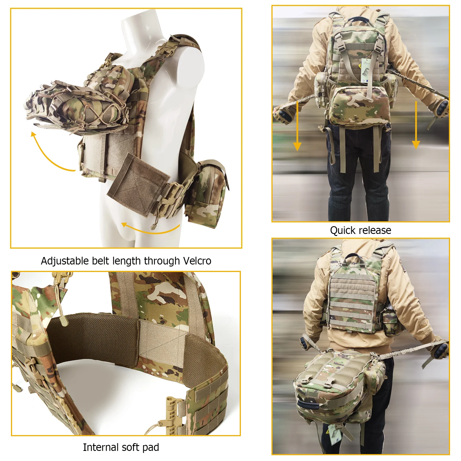 OCP Camouflage Modular Tactical Vest System by Akmax