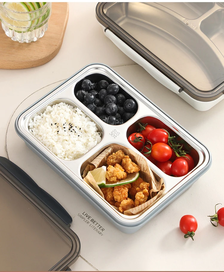 304 Stainless Steel Thermal Insulated Lunch Box Adults Kids Bento Box ...