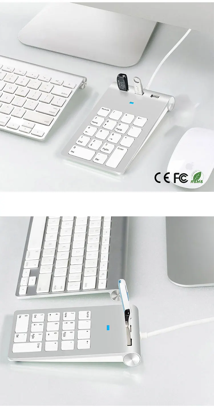 Usb 2.0 Numeric Keyboard With Hub Multi-function Financial Accounting ...