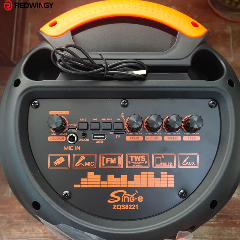 Redwingy ZQS8221 Dual 8inch Speaker - Super Bass HIFI Loud Speaker for Party