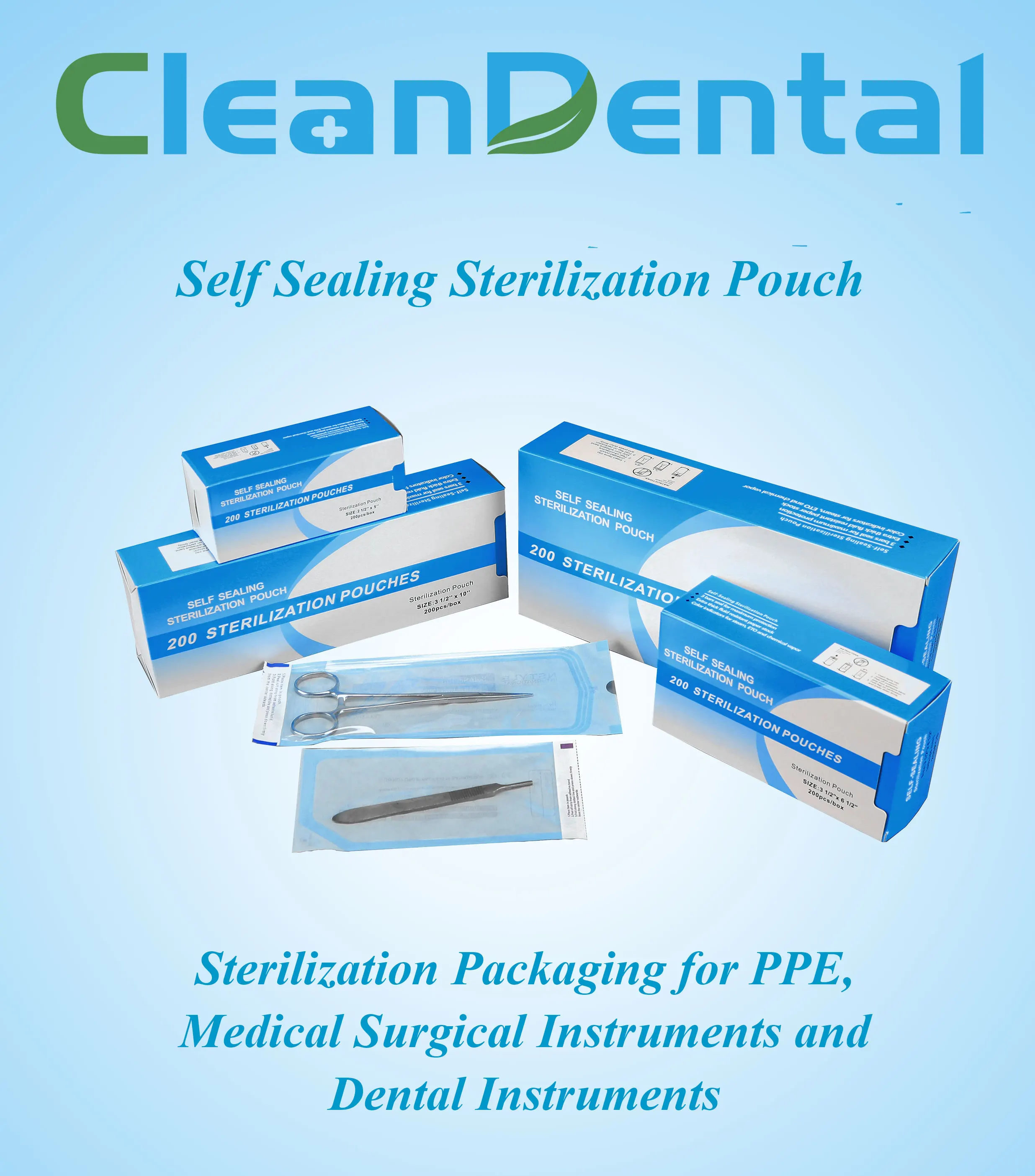 Sterilization Peel Pouch 510K Self-Sealing Autoclave Bags for Surgical ...