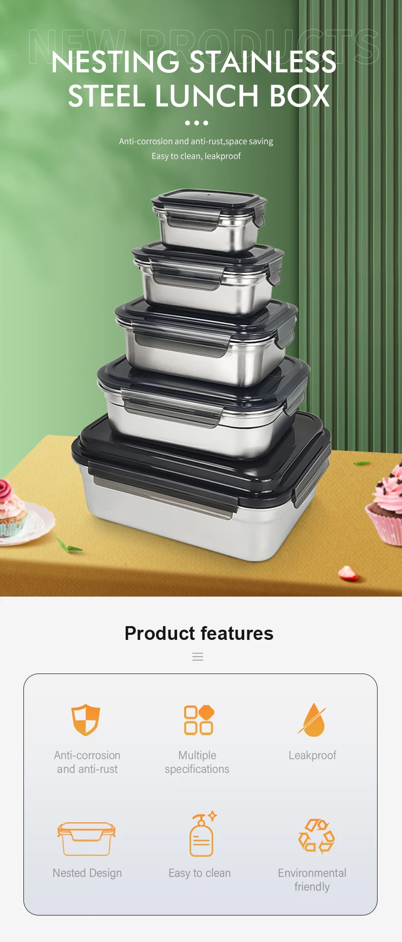 Korean Kimchi Box - Stackable Stainless Steel Lunch Boxes
