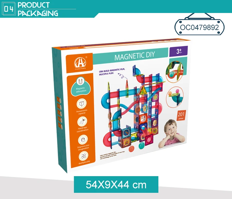 Educational Ball-track Shapes Building Blocks Magnet Tiles Toys For ...