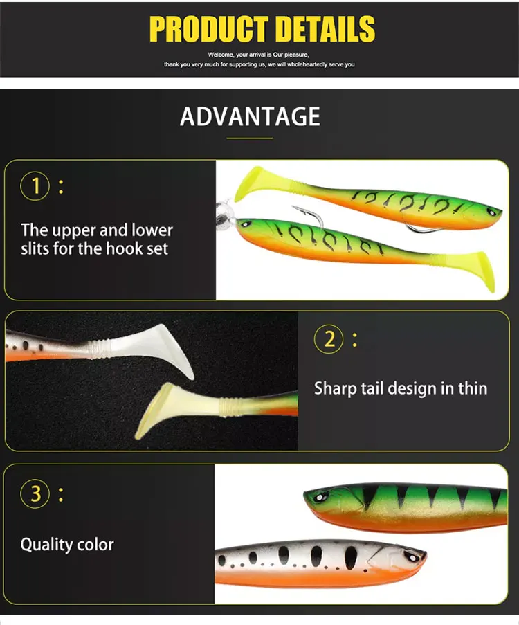 Factory Rainbow Fish Lua Bait Pvc T-tail Soft Fish 13cm / 10g Soft ...