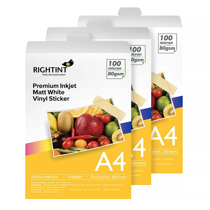 Printable Full Color A4 Blank Waterproof Self Adhesive Glossy / Matte ...