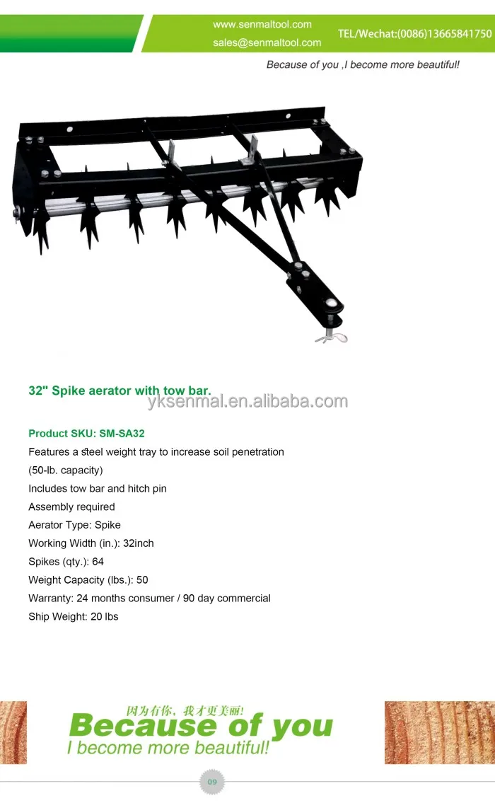 Manufacturer Supply Cheap Price Towed Behind Lawn Roller Slitter Rotary ...