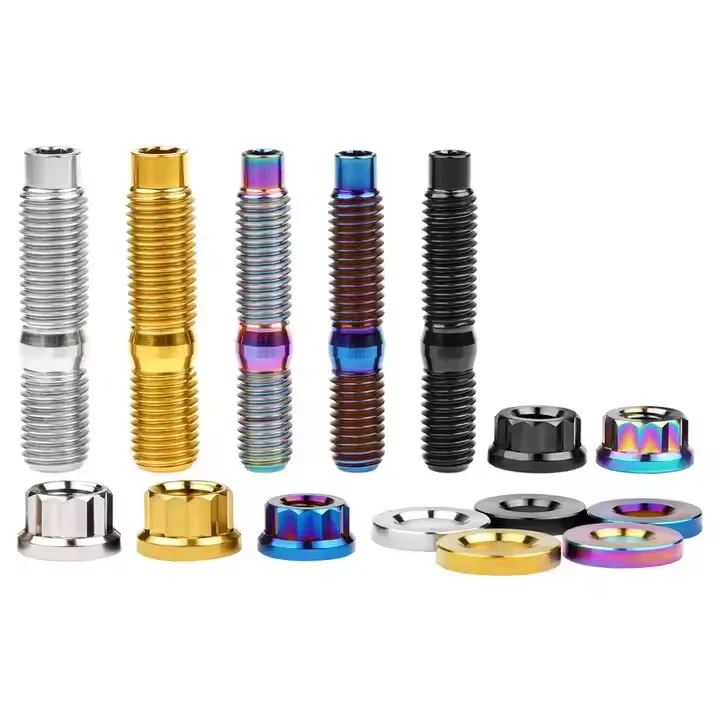 GR5 Titanium Bolts M12*45mm Multiple Colors Exhaust Manifold Studs Kits ...