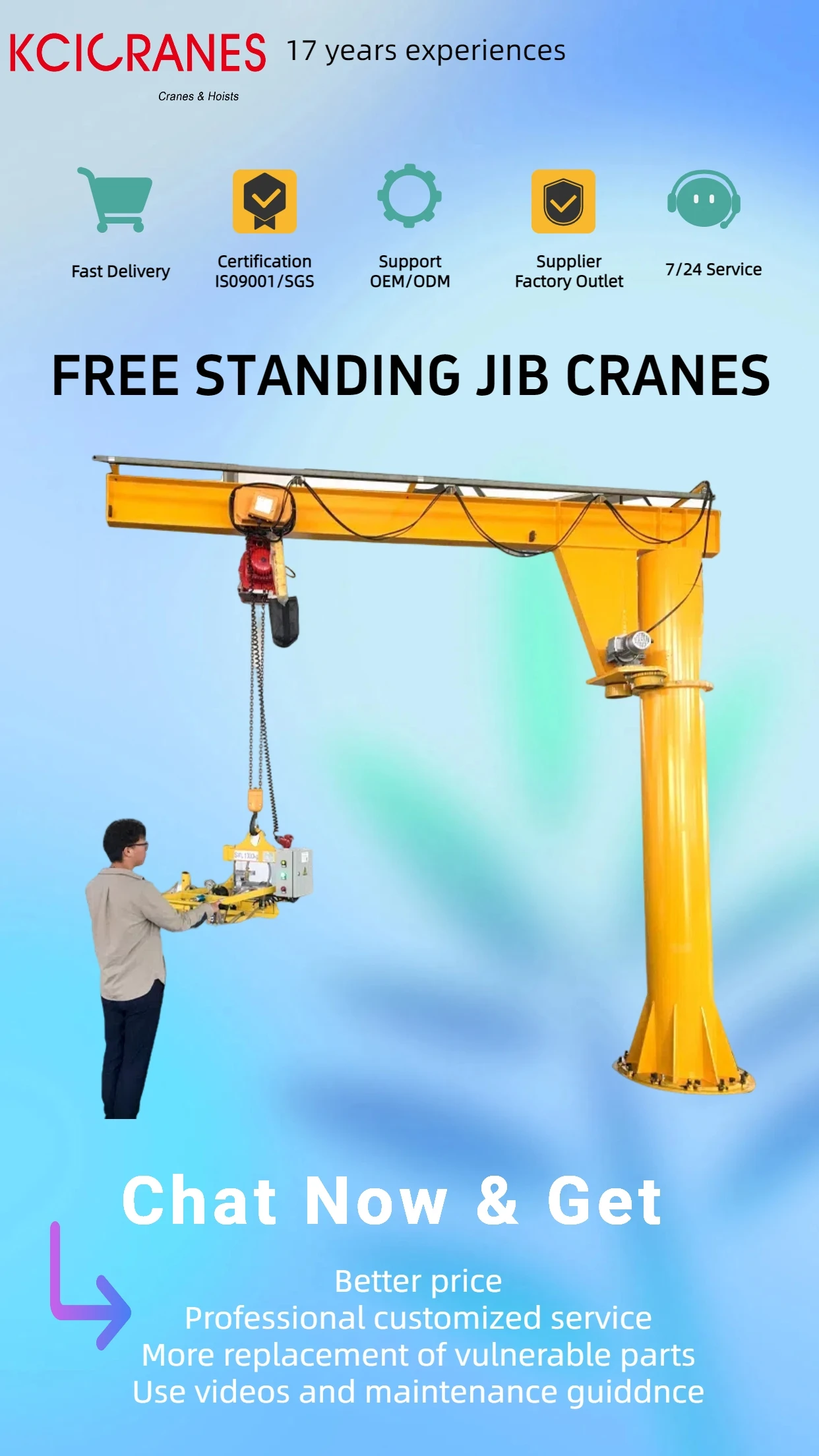 Indoor Heavy-duty Jib Crane 60 Ton Jib-boom Crane Column Mounted Jib ...
