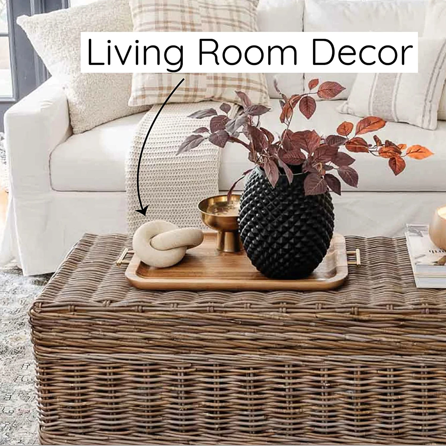 Accents Japandi Home Chain Link Decor Coffee Table Modern Farmhouse ...