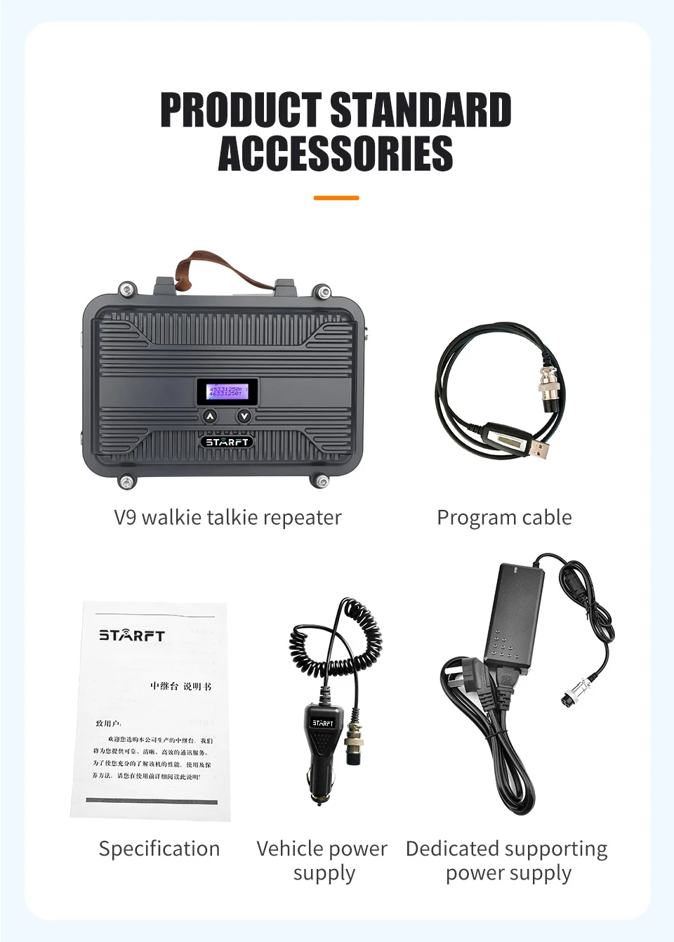 Starft V9 10w 16ch Portable Gmrs Repeater Mini Mobile Base Station ...