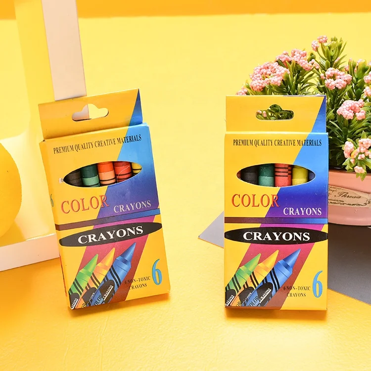 Cheap Non-Toxic Washable Crayons - 6 Colors Set for Kids