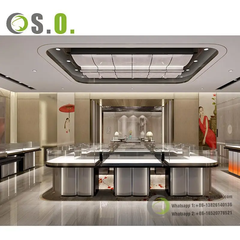 Model Custom Showroom Display Case Square Cabinet Jewelry Standard ...