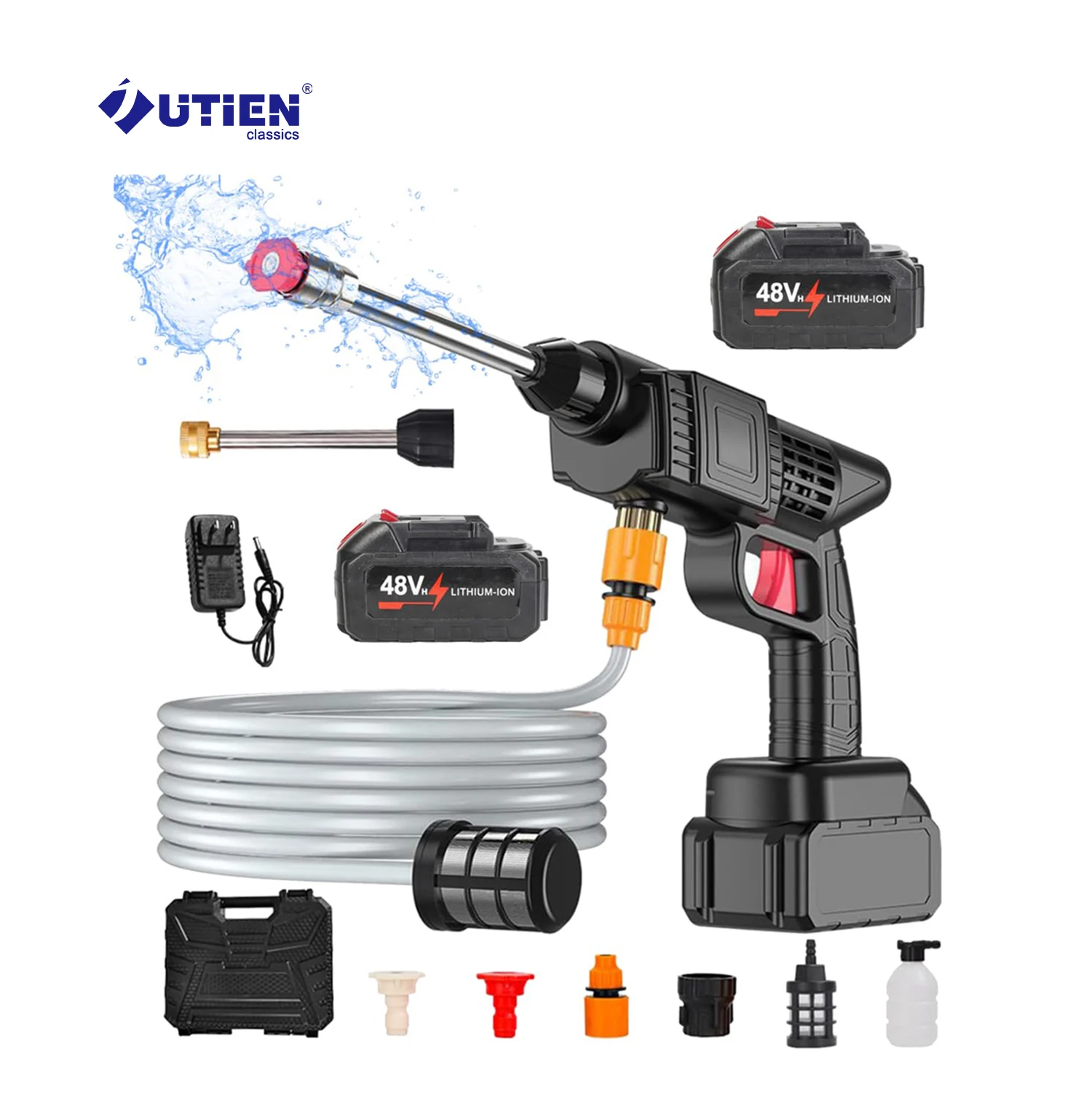 Powerful Wireless Portable Car Washer Wash Water Cordless Jet Foam Car ...