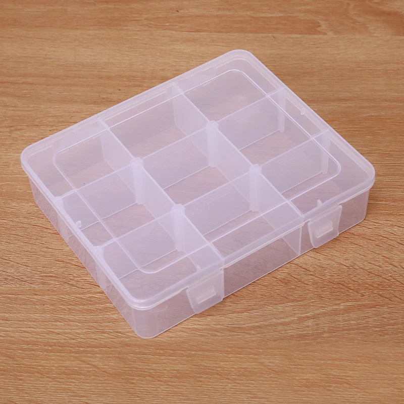 Divided Plastic Box - 9 Grid Compartments Storage Solution