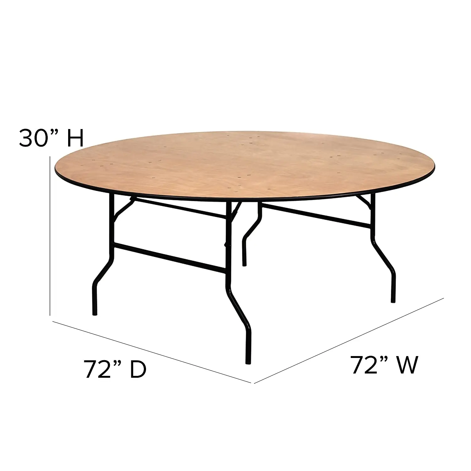 Hotel Event Dining - 60 Inch Folding Round Wood Table