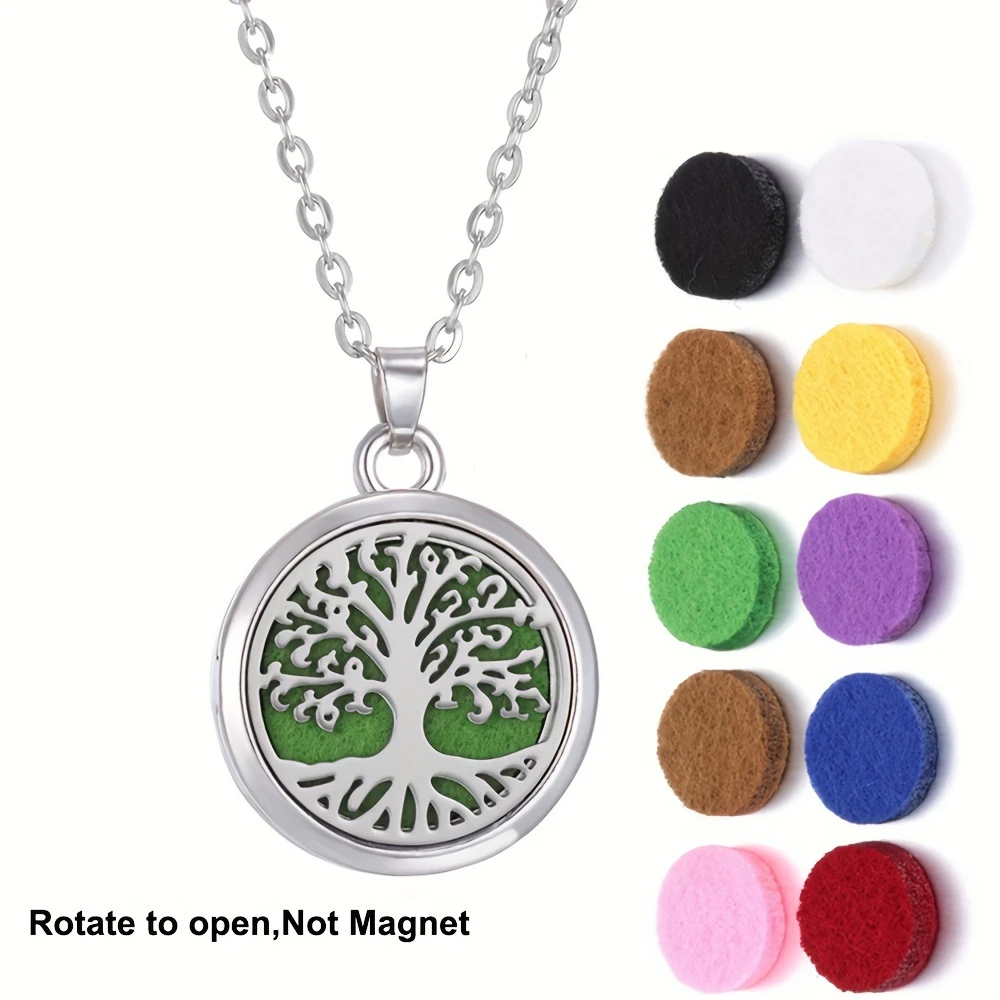 Tree Of Life Fragrance Diffuser Necklaces For Men Women Threaded Swivel ...