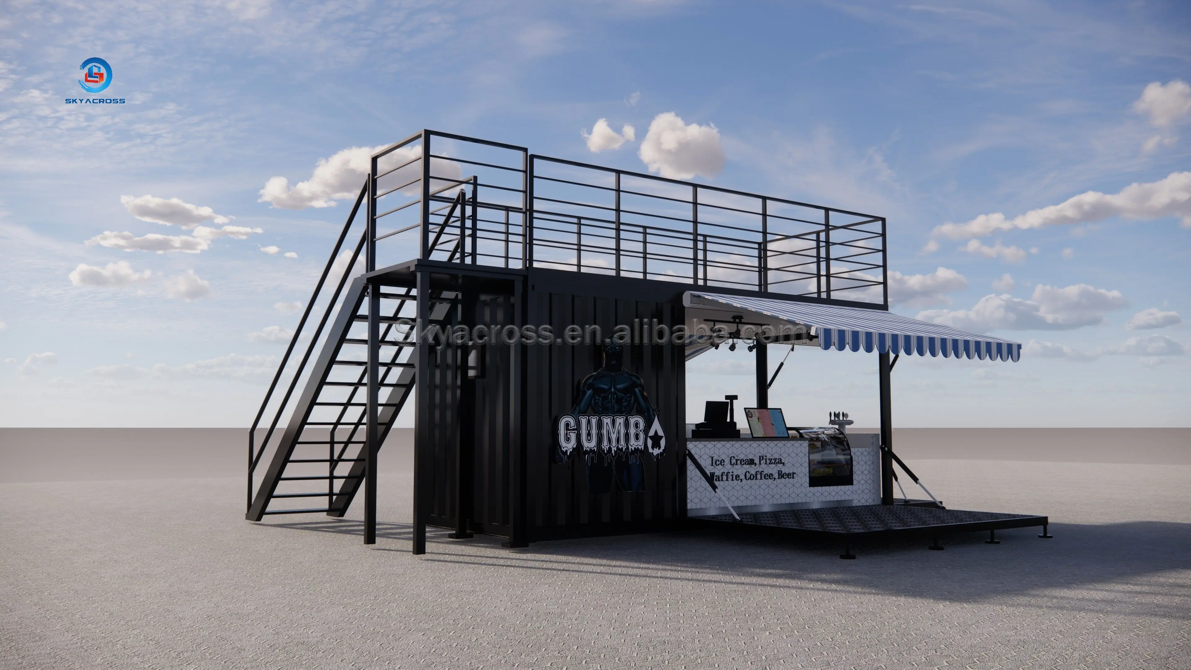 20FT Mini Pop-up Shop Container - Ideal for Coffee & More
