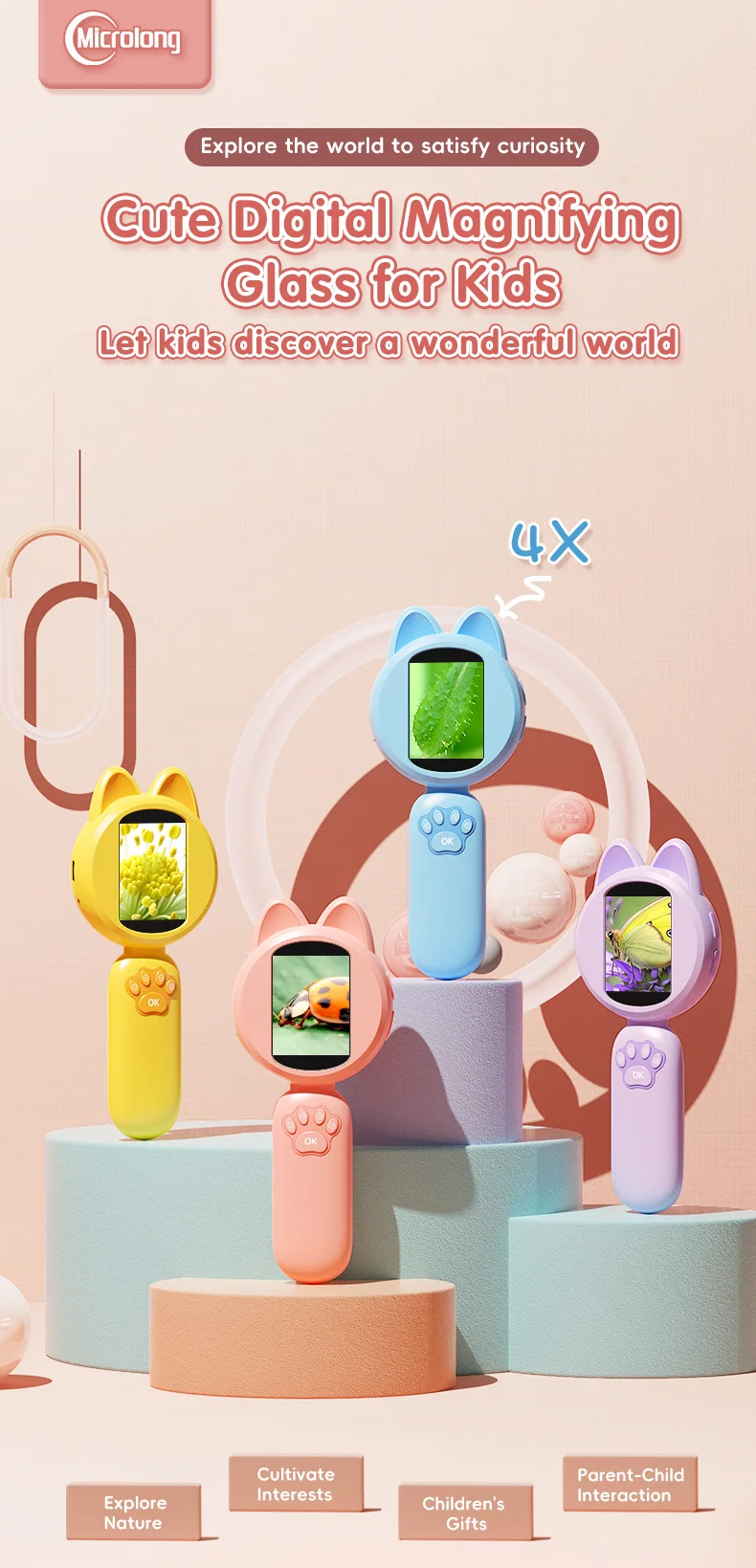 100X Magnifying Glass with LED Light - Perfect for Reading