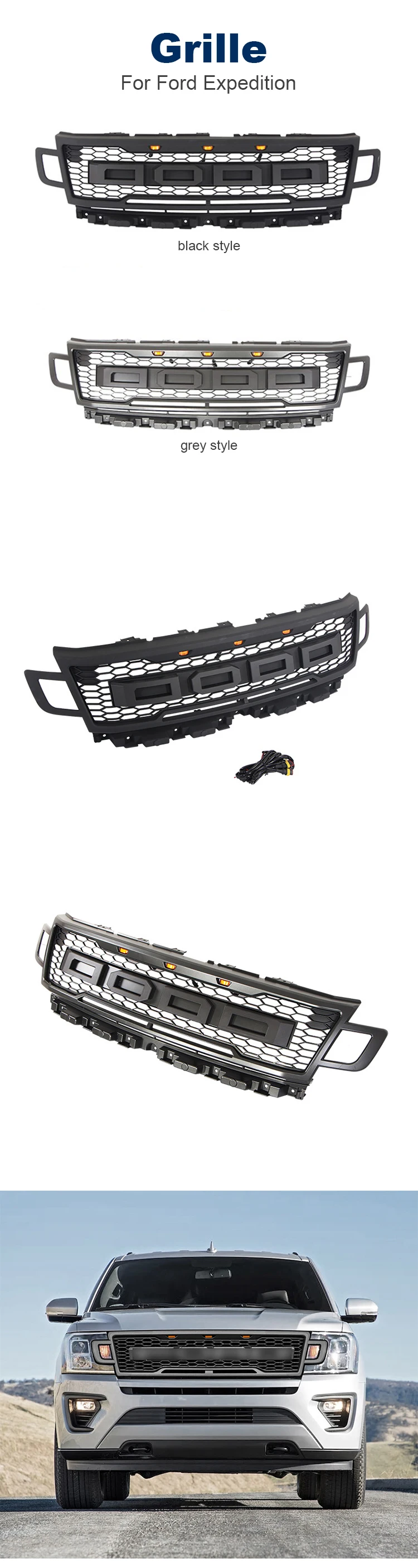 Front Bumper Conversion Modified Centre Mesh Everest Grille Front ...