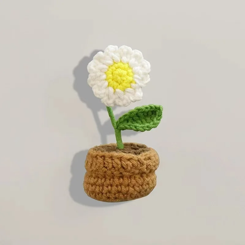 Handmade Crochet Mini Flower Pot Refrigerator Magnet| Alibaba.com
