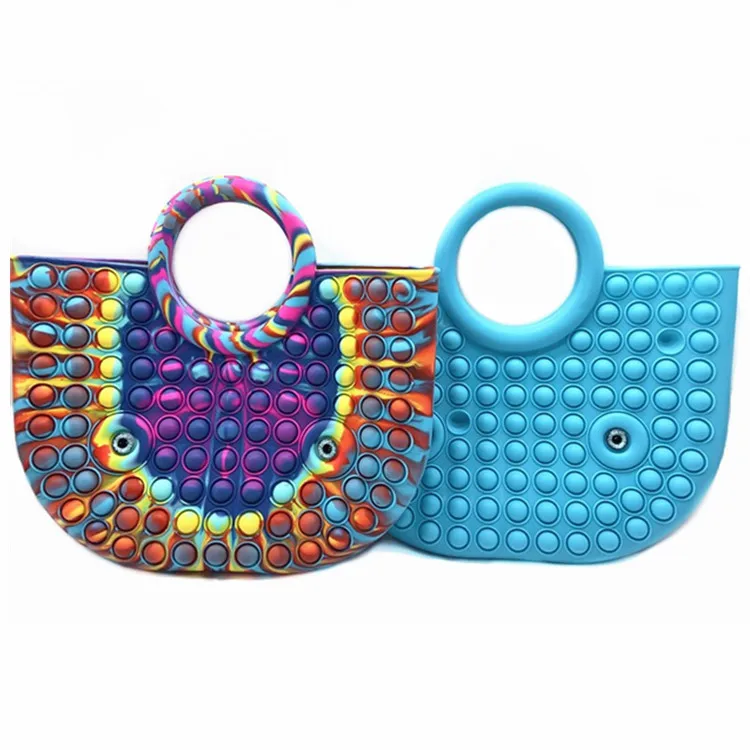 2022 New Amazon Hot Sale Ladies Silicone Popper Bubble Handbags Fidget ...