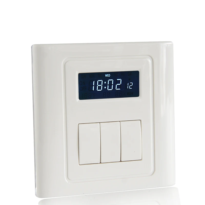 Smart Digital Programmable Electronic Timer Wall Light Switch With Multiple Period Setting For 3 ...