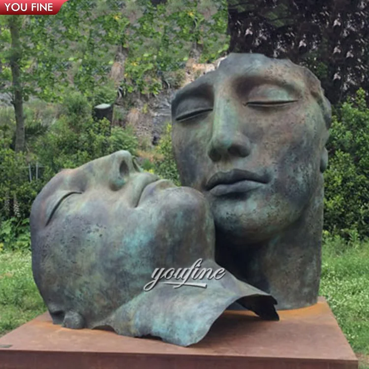 Urban Artist Igor Mitoraj Bronze Sculpture - Antique Brass Face Statue