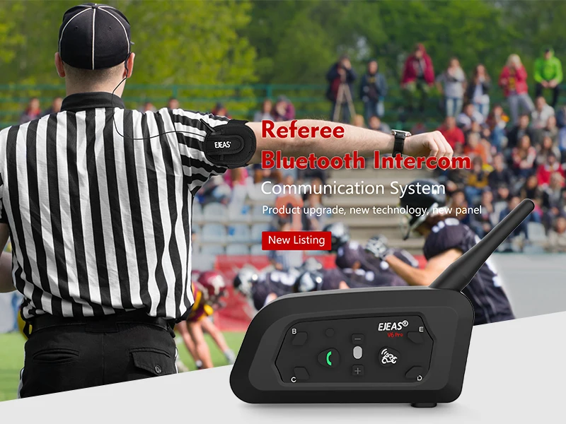 Ejeas V6c 800m Football Referee Walkie Talkie Referee Headset Intercom ...