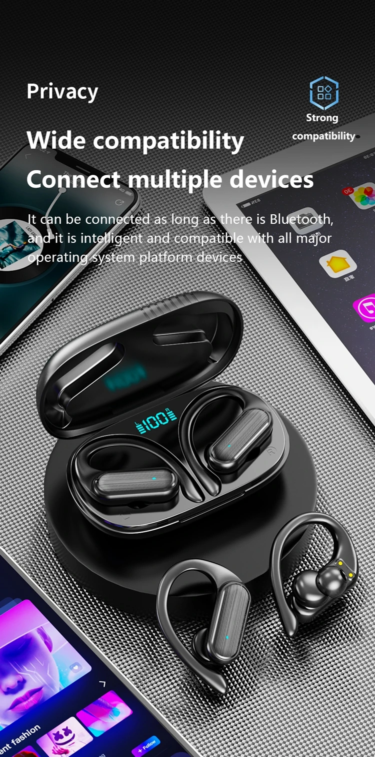 A520 TWS Bluetooth 5.3 Wireless Earbuds with Waterproof Design, LED ...