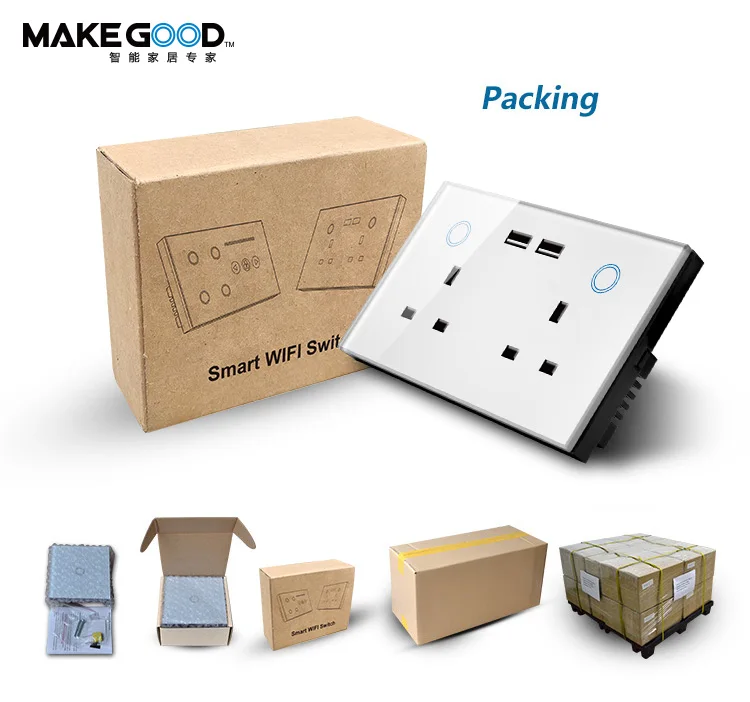 Smart Life Uk Smart Wifi Wall Socket With Usb Socket Charger/wifi Wall ...