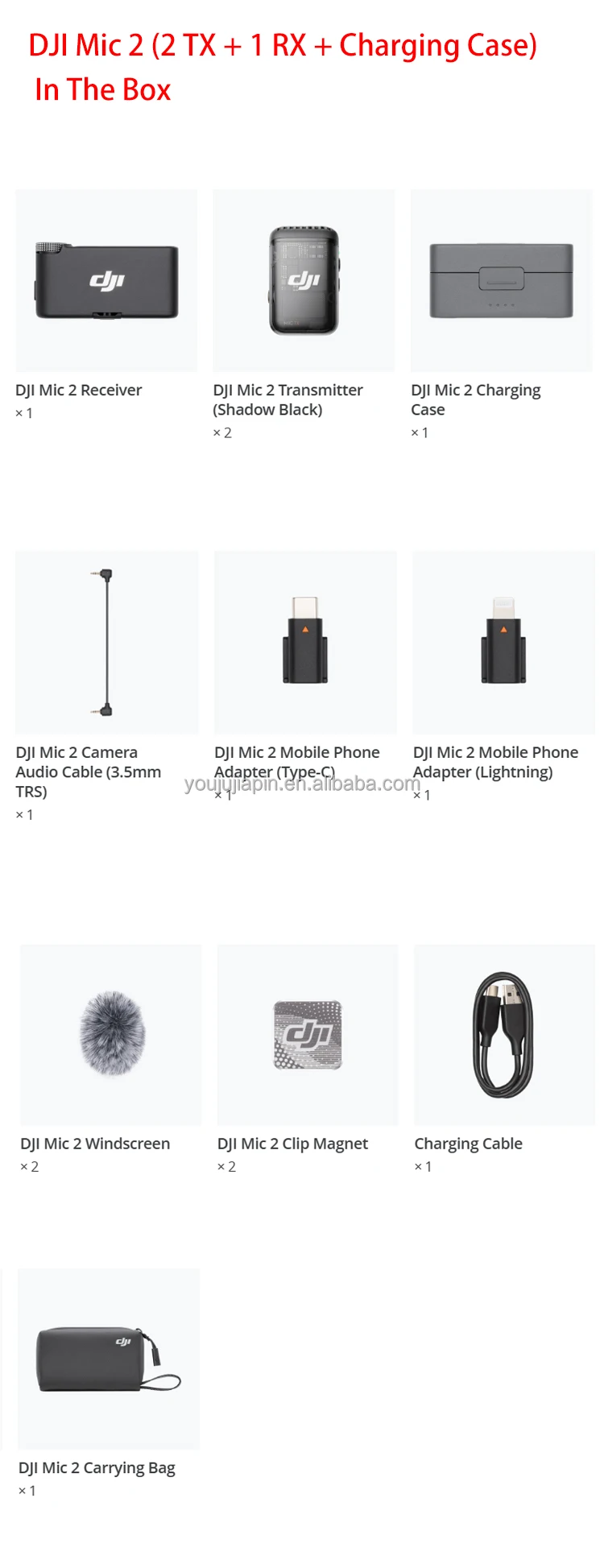 DJI Mic 2 Wireless Microphone Kit - Portable & Versatile