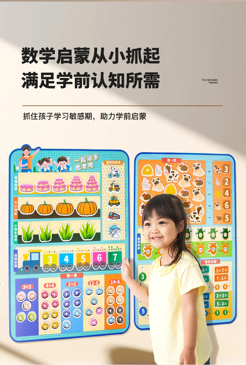 Multifunctional Digital Counting Wall Chart Math Learning Toys Puzzle ...