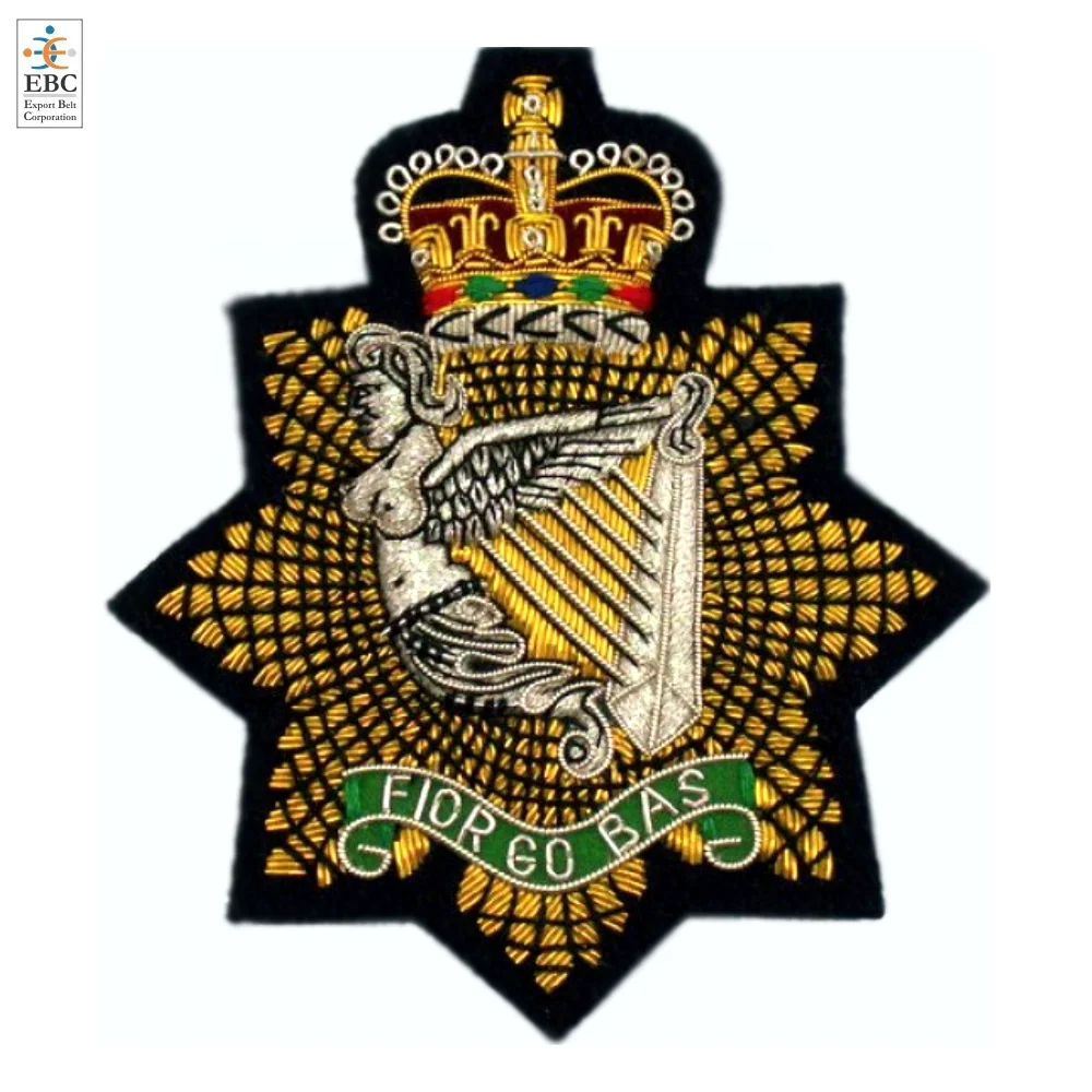 OEM Embroidery Bullion Crest - Handcrafted Gold Wire Patches