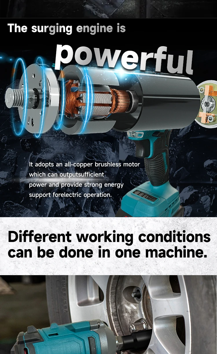 Professional Box Electric Impact Wrench - Brushless Battery