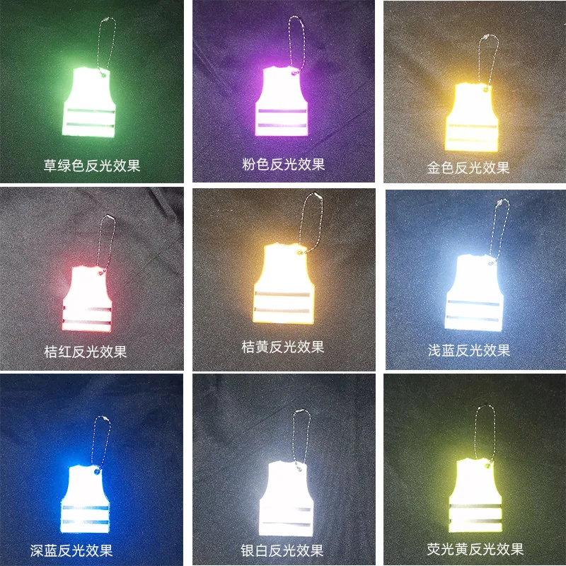 Yellow Bag Tags Vest Shirt Shape Charms Reflector Soft Pvc Reflective ...