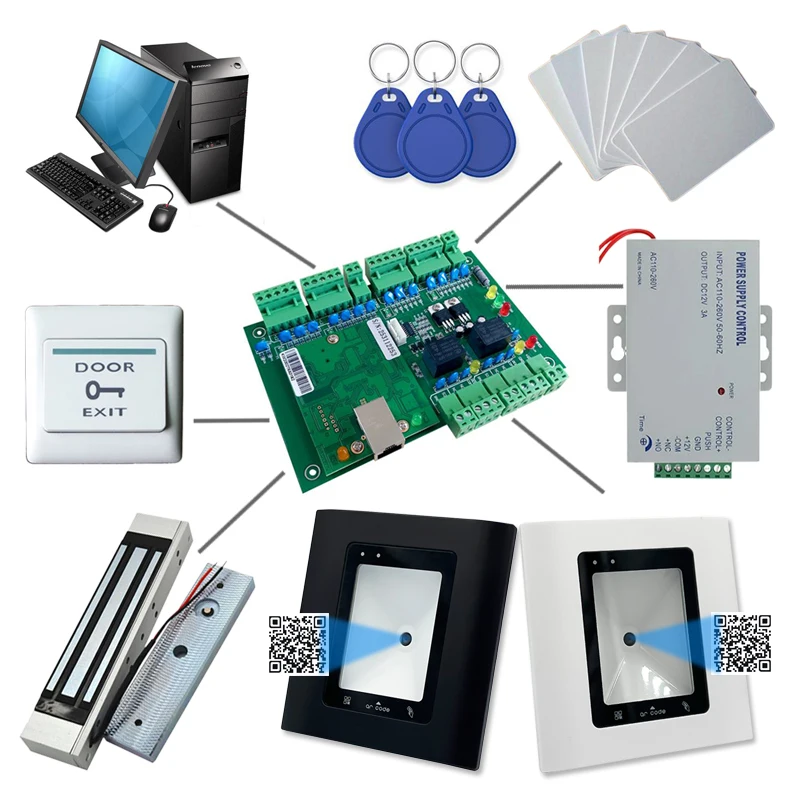 RS232 Barcode QR RFID Reader QR Code Access Control EM Marine Card ...