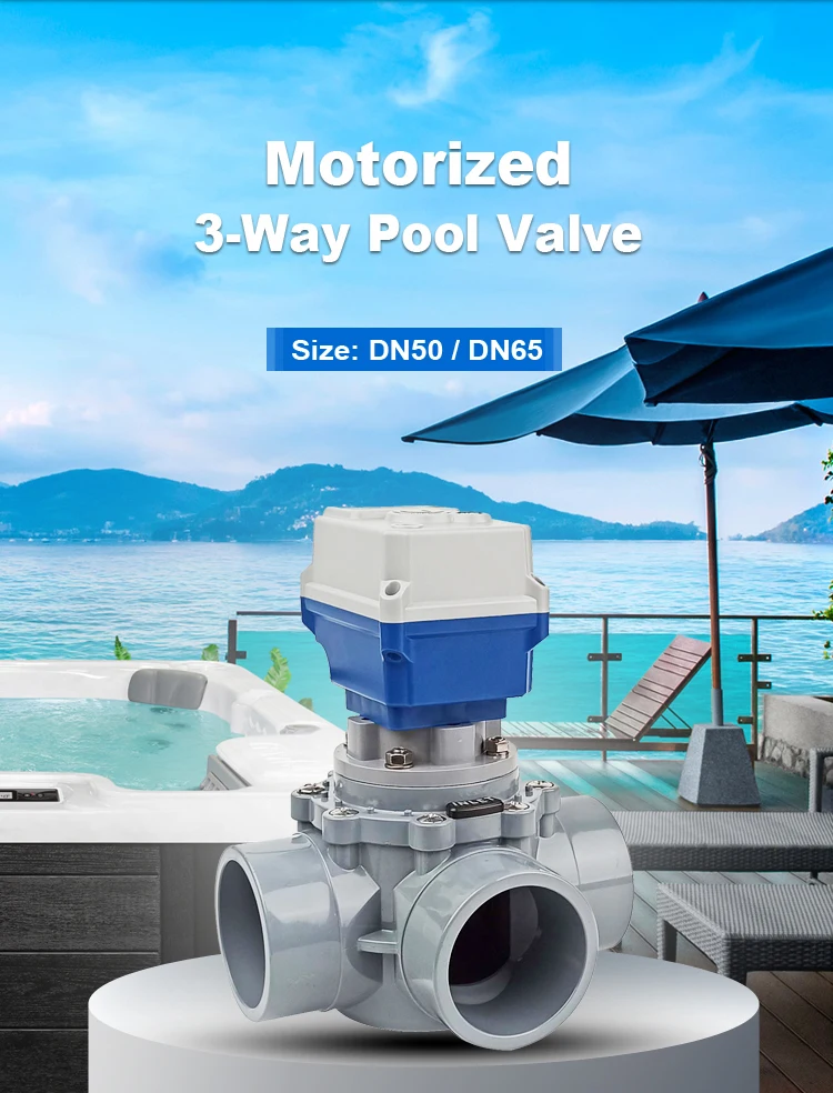 Motorized CPVC Swimming Pool 3-Way Diverter Valve - YDKL