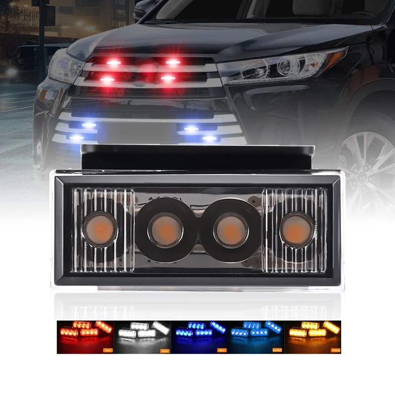 Universal Car LED Front Grille Strobe Light 3 in 1 4 in 1 5 in 1 6 in 1 ...