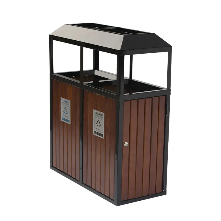 Outdoor Park Classified Dual Compartment Trash Can Outside Street ...
