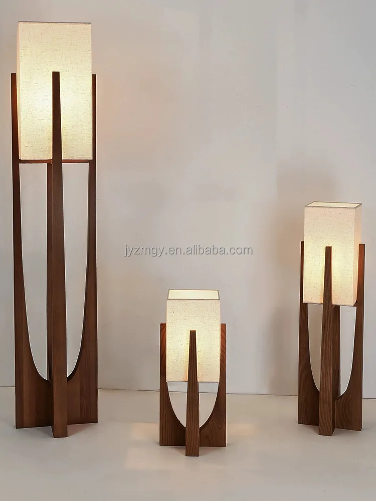Modern Minimalist LED Floor Lamp - Retro Solid Wood Design