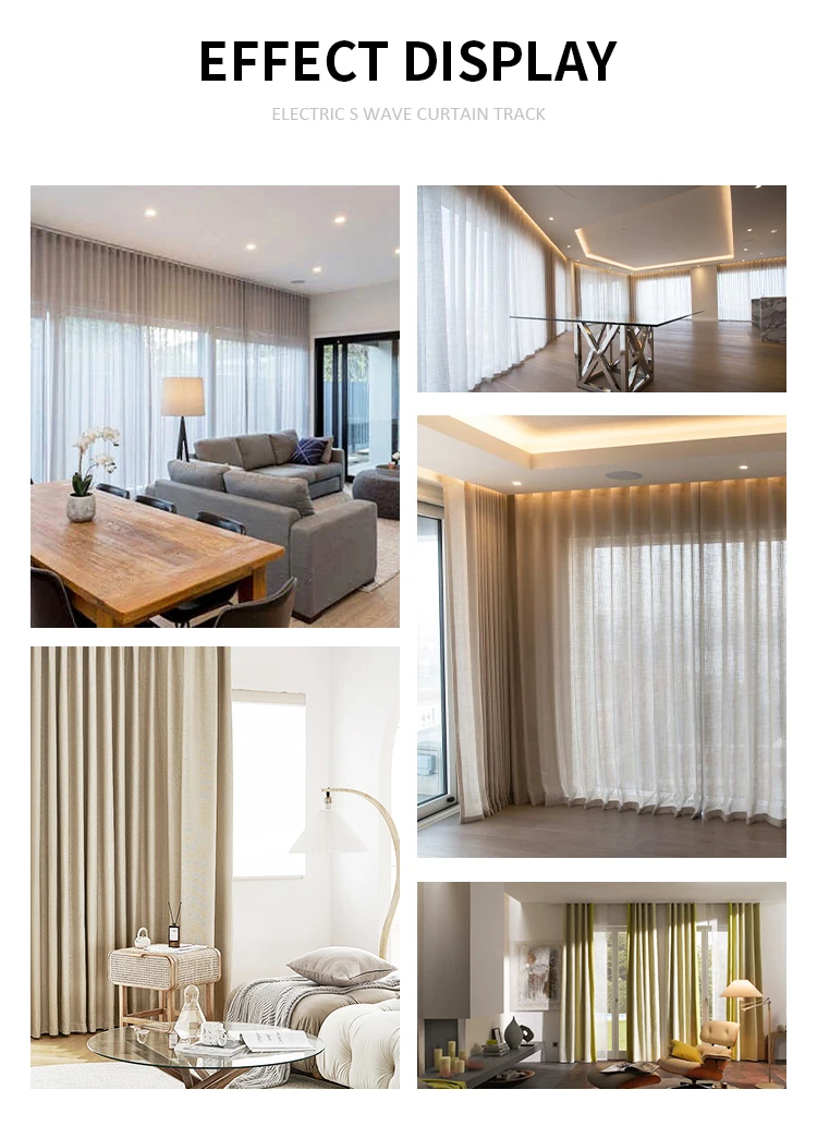 Automatic Ripple Fold Curtain Track Best Selling Super Smooth Modern S ...