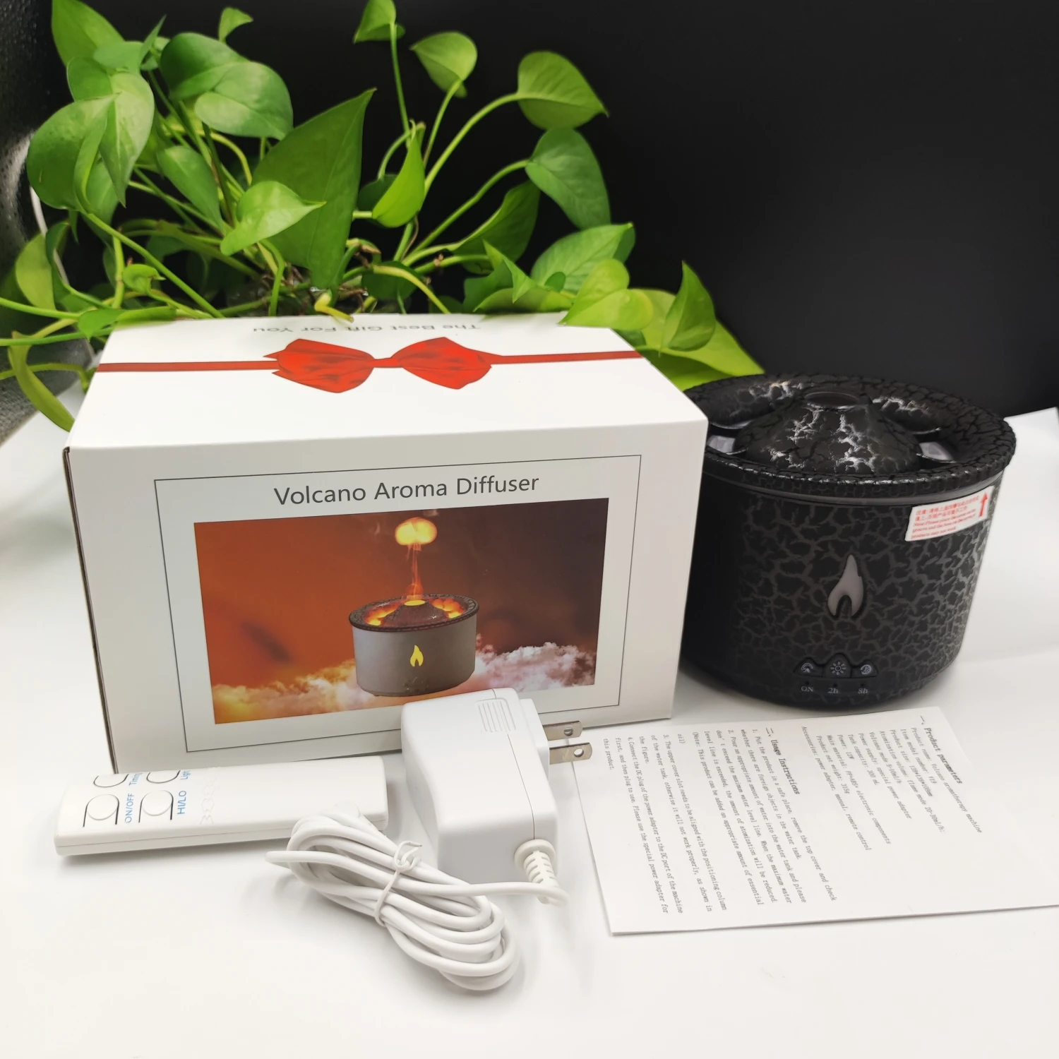 Volcanic Jellyfish Flame Aroma Humidifier 360ml Portable Table Electric ...