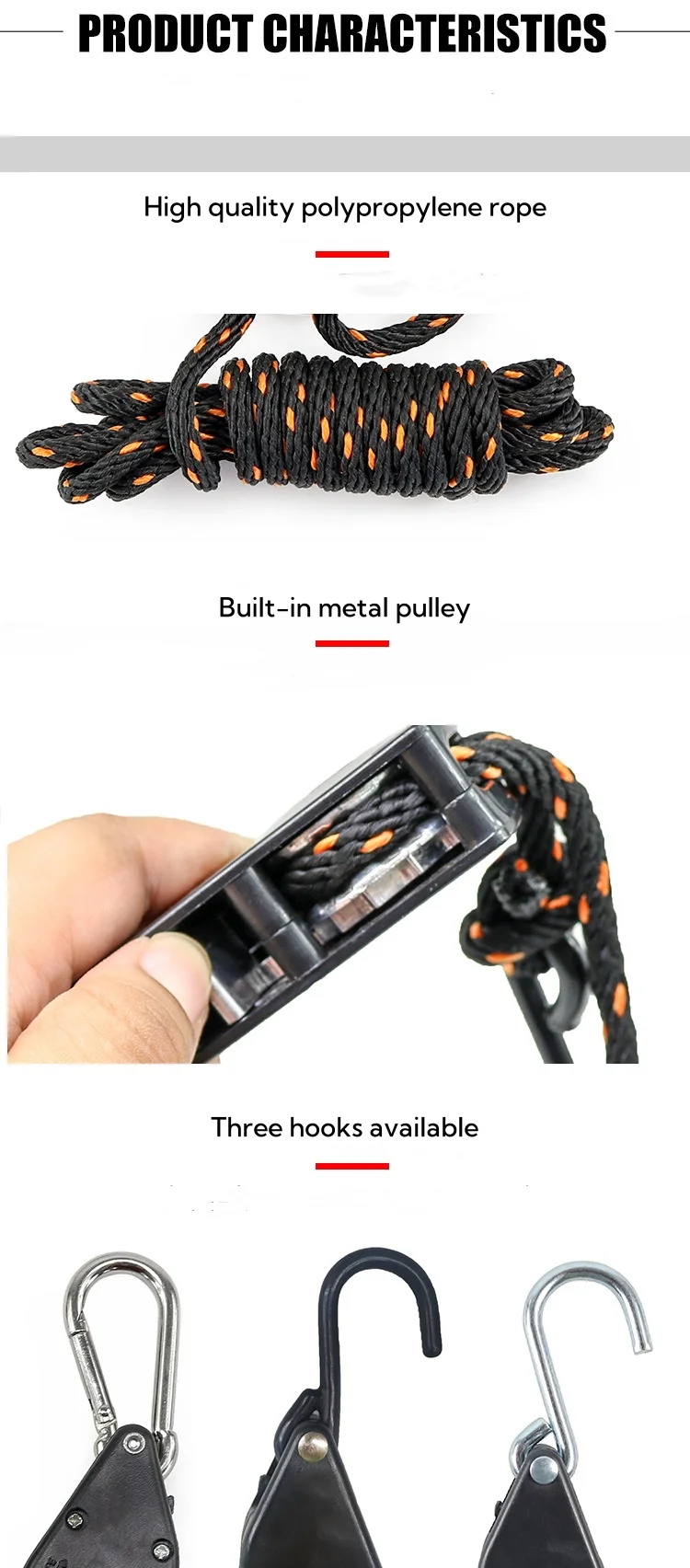 Heavy Duty Ratchet Pulley Rope Tensioner,Tie Down Straps,Adjustable ...