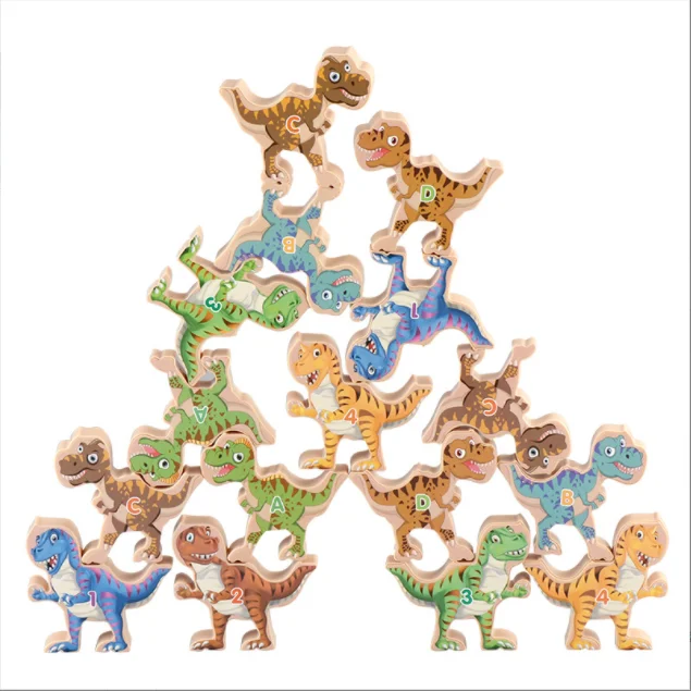 Montessori Educational Balance Figurine Dinosaur Stacking Animals Toys ...