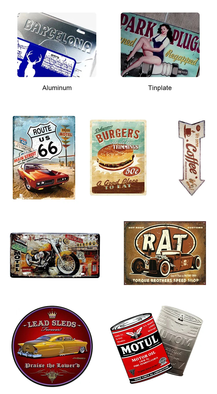 Kirsite Metal Sign Vintage Garage Decorative Poster Retro Tin Plate ...