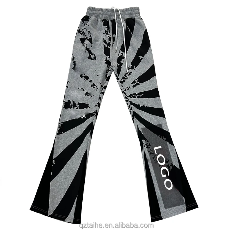 Custom Streetwear High Quality Printing Acid Wash Sweat Pants With ...